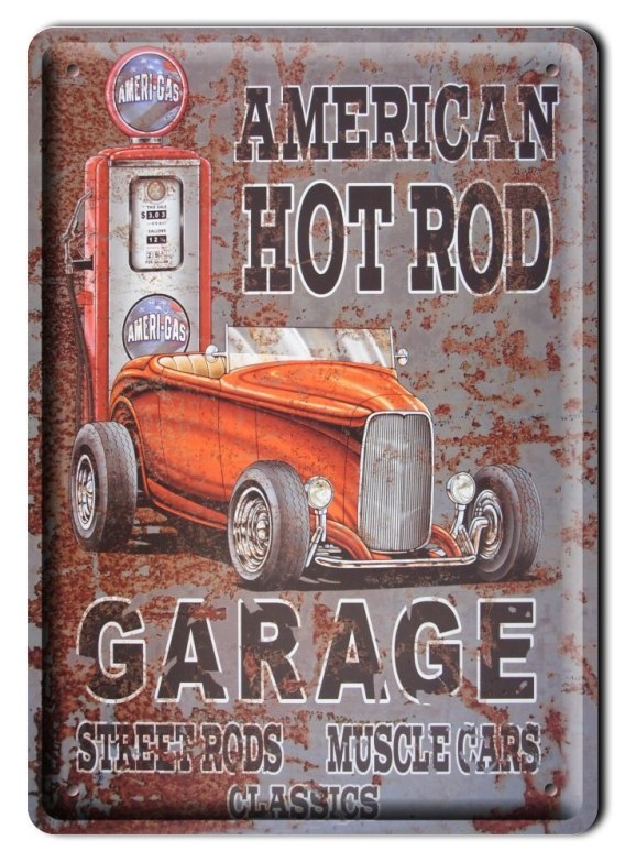 HOT ROD GARAGE METALOWY SZYLD PLAKAT RETRO #00827 | SzyldBaza.pl